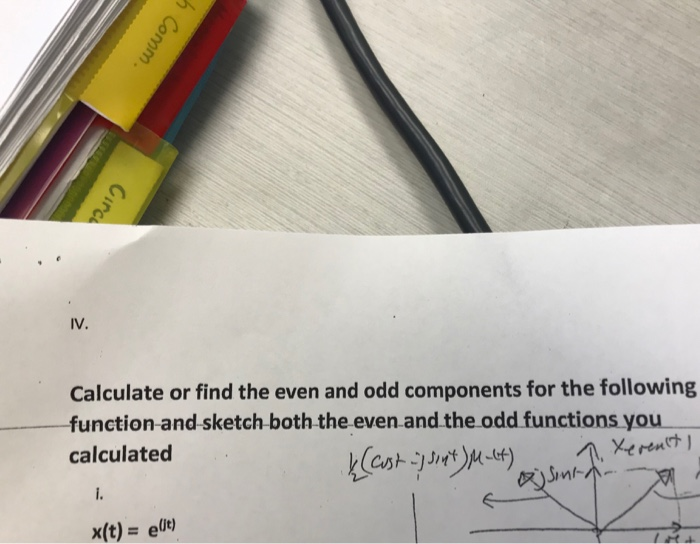 Solved Calculate or find the even and odd components for the | Chegg.com