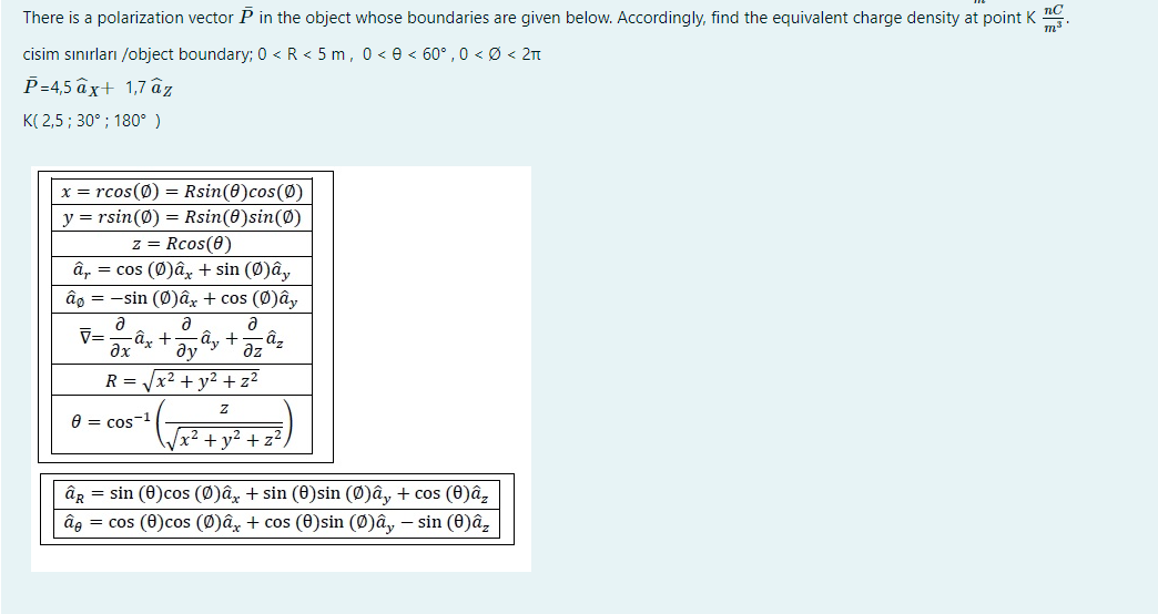 Solved There is a polarization vector Pˉ in the object whose | Chegg.com