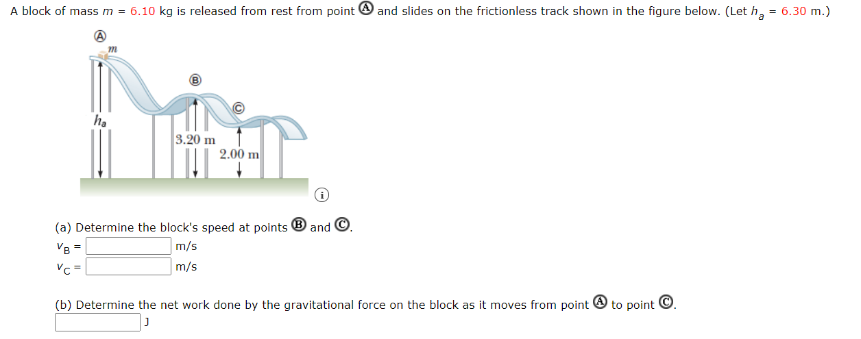 Solved A block of mass m = 6.10 kg is released from rest | Chegg.com