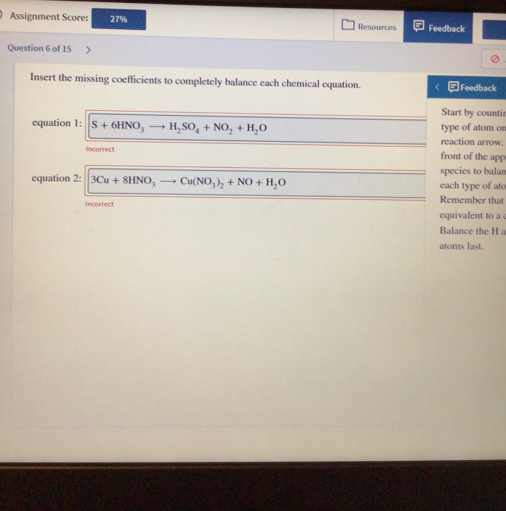 Solved Assignment Score: 27% Resources Feedback Question 6 | Chegg.com