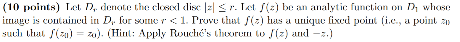Solved (10 points) Let D, denote the closed disc [2] | Chegg.com
