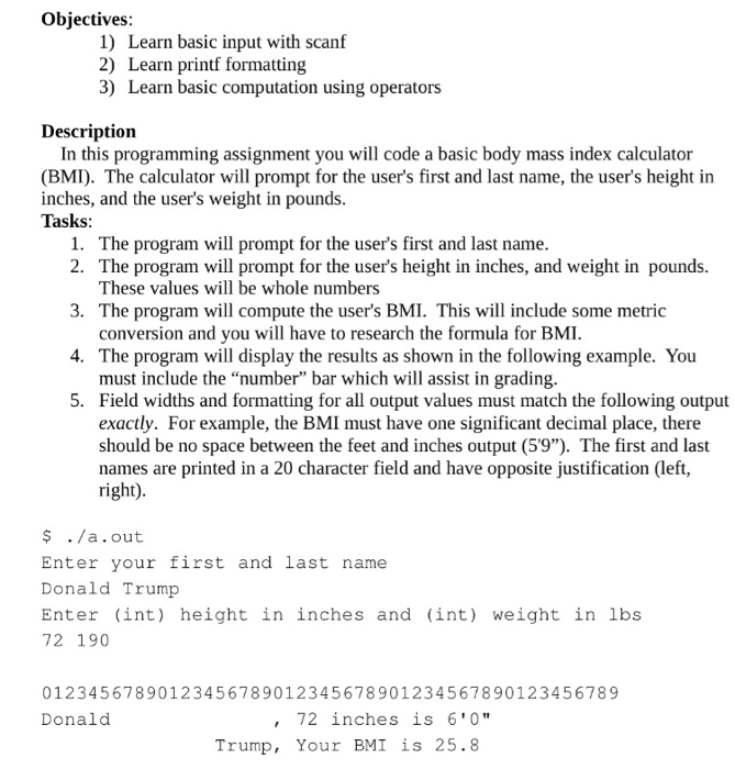 Solved Objectives 1 Learn Basic Input With Scanf 2 Learn