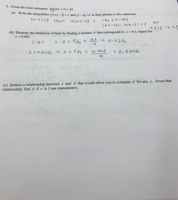 Solved Given the limit statement lim_x rightarrow 0 (4x + 7) | Chegg.com