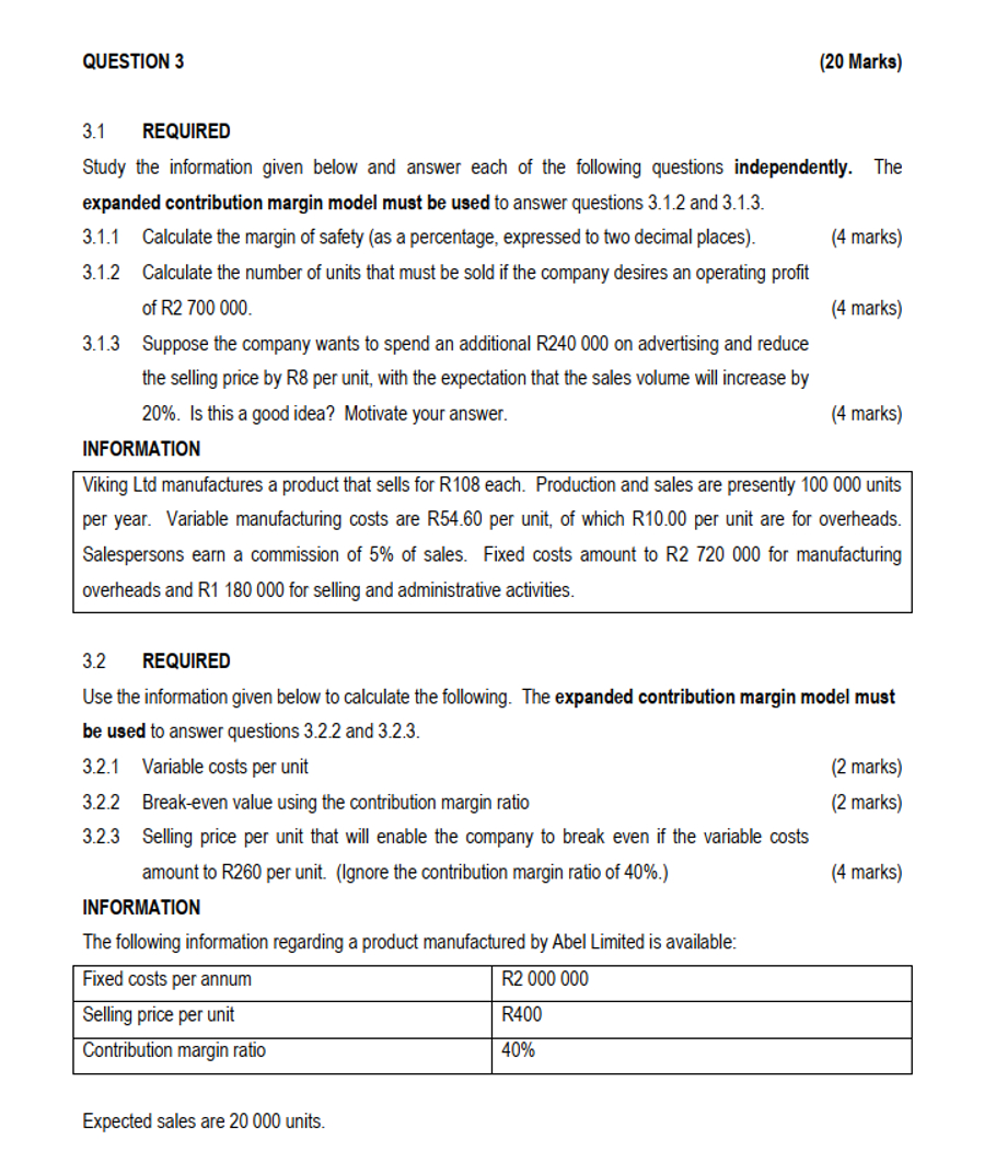 Solved 3.1 ﻿REQUIREDStudy the information given below and | Chegg.com