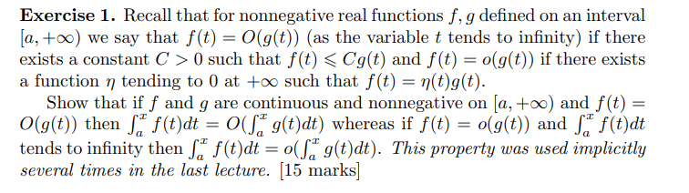 Solved Exercise 1. Recall that for nonnegative real | Chegg.com