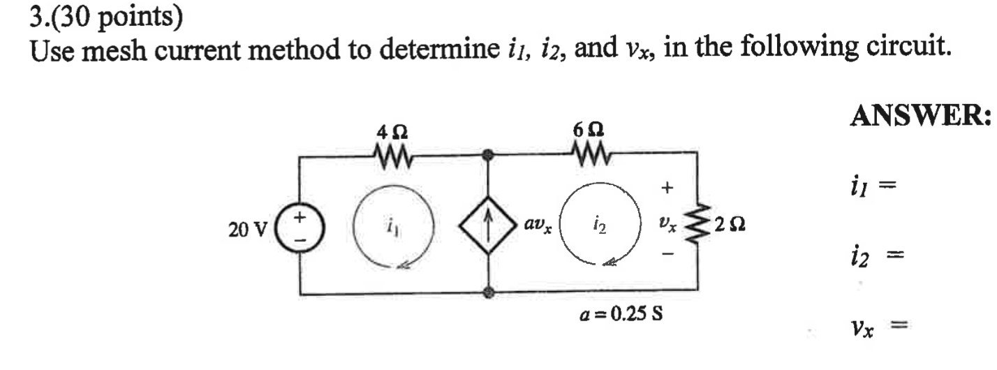 Solved 3.(30 points) Use mesh current method to determine | Chegg.com