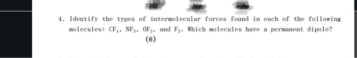 Solved 4. Identify the types of intermolecular forces found | Chegg.com