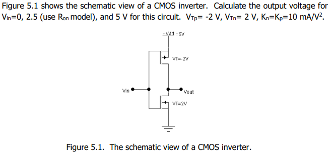 Solved Figure 5.1 shows the schematic view of a CMOS | Chegg.com