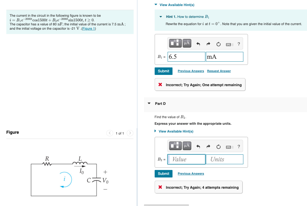 Solved View Available Hint(s) Hint 1. How to determine B1 | Chegg.com