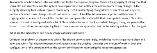 Solved An example of a host-based intrusion detection tool | Chegg.com