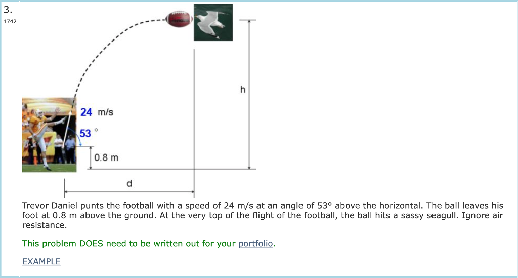 Solved Determine the speed of the football when it hits | Chegg.com