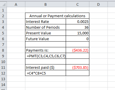 Solved 1 Annual or Payment calculations Interest Rate Number | Chegg.com