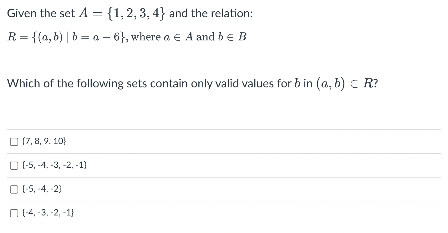 Solved Given the set A = {1, 2, 3, 4} and the relation: R = | Chegg.com