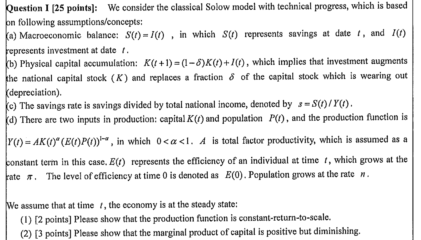 Solved Question I [25 points]: We consider the classical | Chegg.com