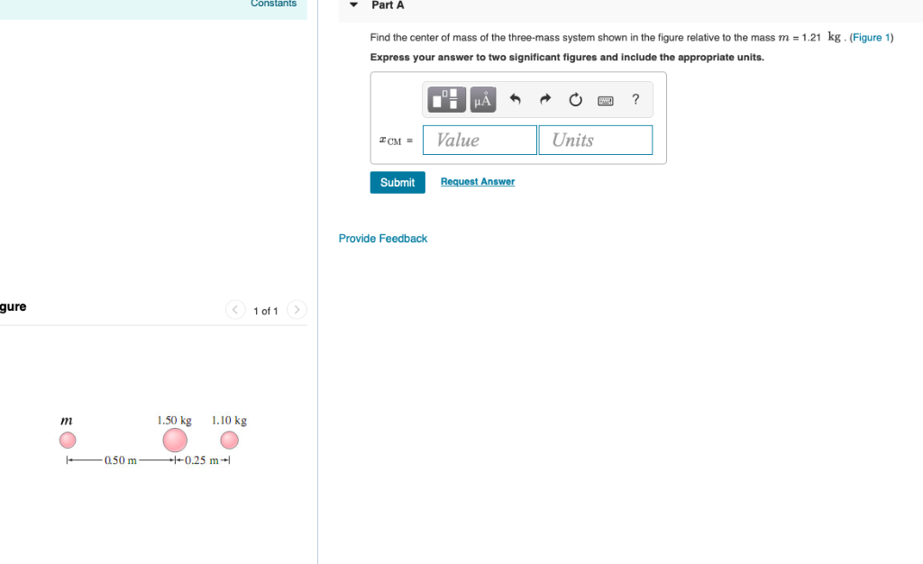 Solved Constants Part A Find the center of mass of the | Chegg.com