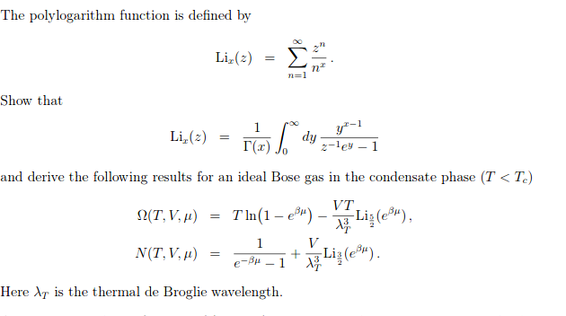 The polylogarithm function is defined by Li:(2) = | Chegg.com