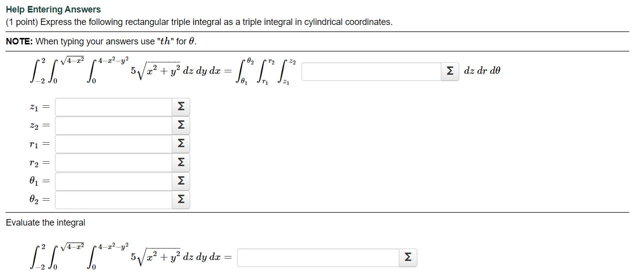 Solved Help Entering Answers(1 ﻿point) ﻿Express the | Chegg.com