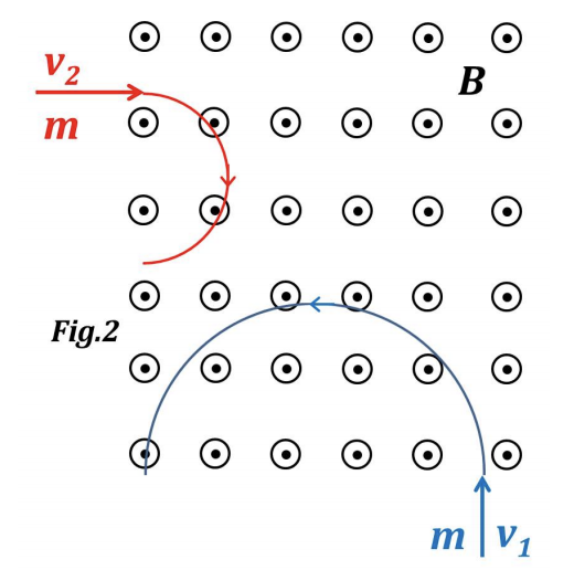 Solved Two particles of the same mass enter a magnetic field | Chegg.com