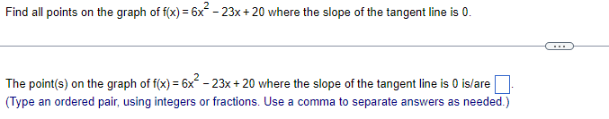 Solved Find all points on the graph of f(x)=6x2−23x+20 where | Chegg.com
