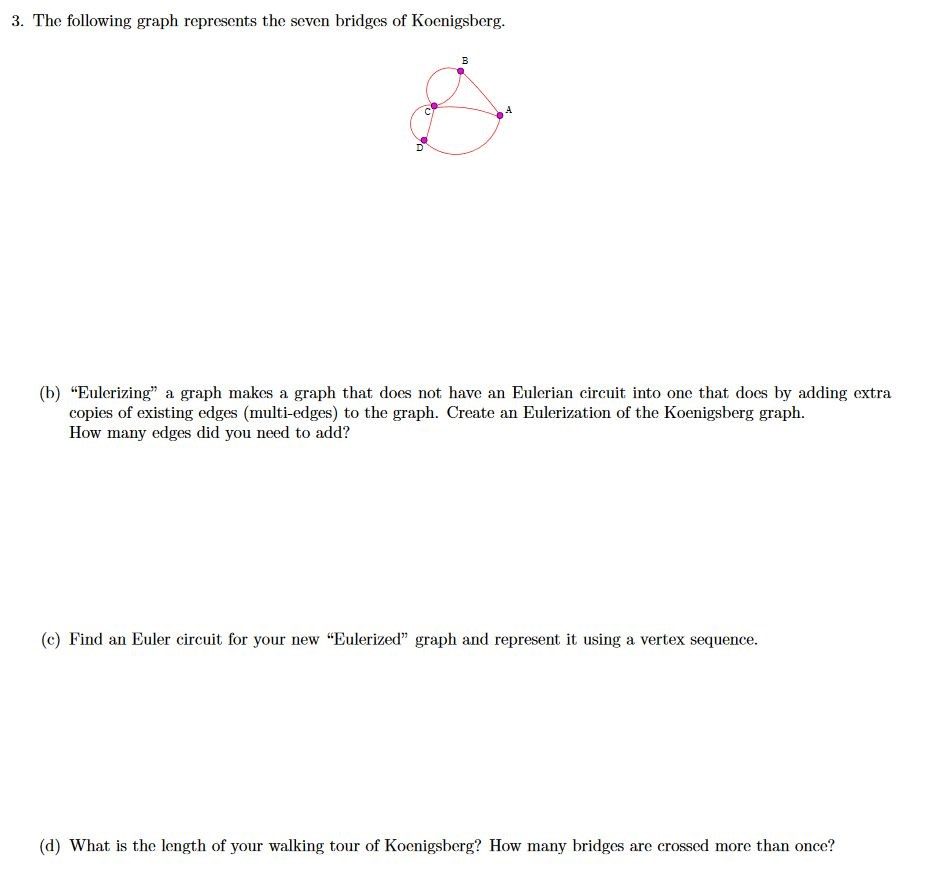 3. The following graph represents the seven bridges | Chegg.com