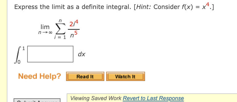 Solved Express the limit as a definite integral. [Hint: | Chegg.com
