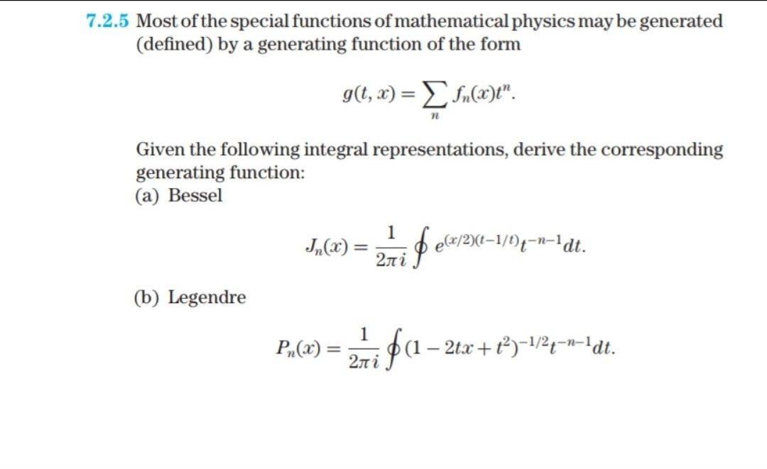 Solved 7.2.5 Most of the special functions of mathematical | Chegg.com