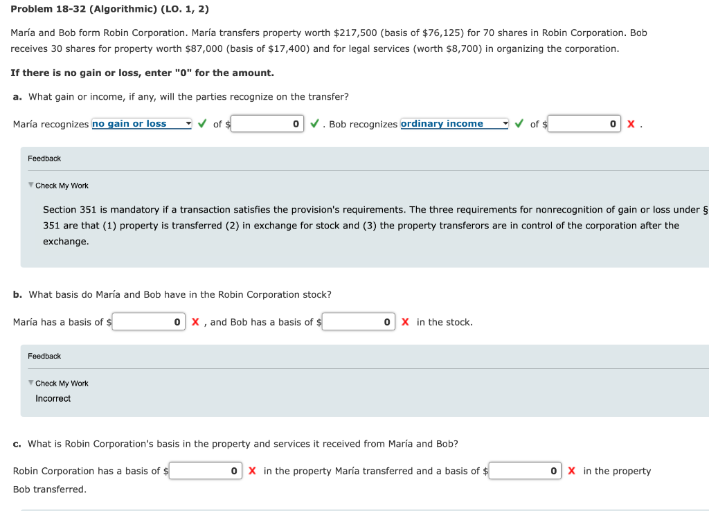 Solved Problem 18-32 (Algorithmic) (LO, 1, 2) María and Bob | Chegg.com