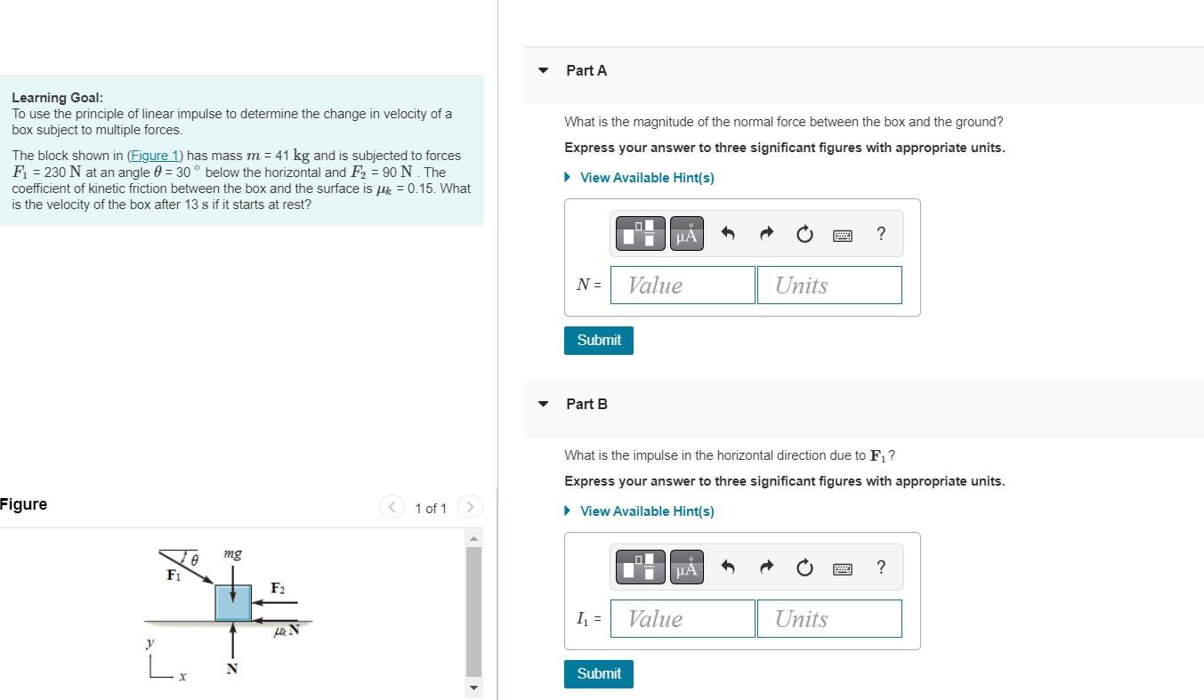 Solved Learning Goal: To use the principle of linear impulse | Chegg.com