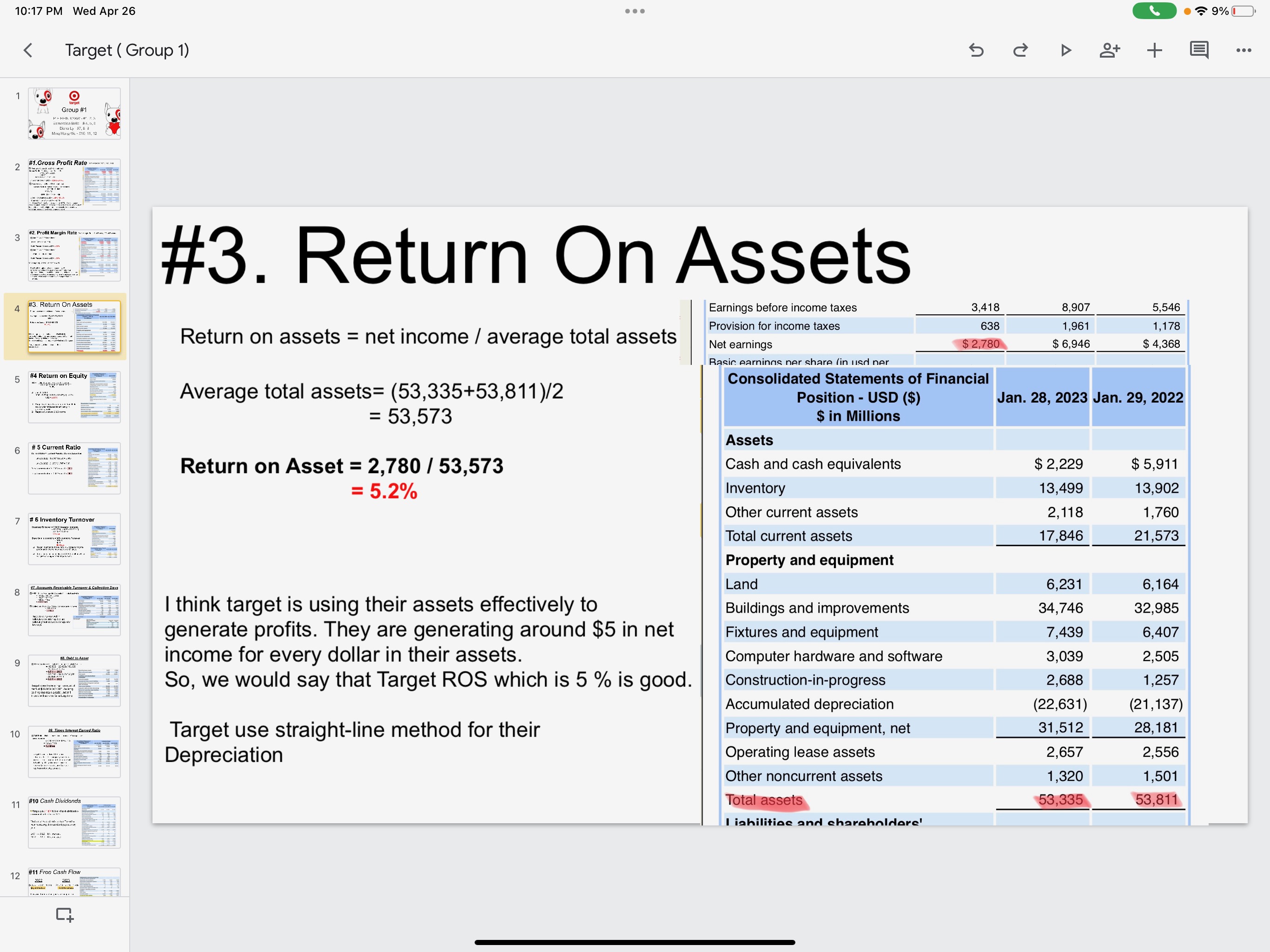 Solved Calculate the Return on Assets ratio for the latest | Chegg.com