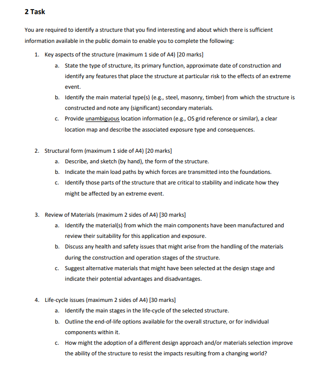 Solved 2 Task You are required to identify a structure that | Chegg.com