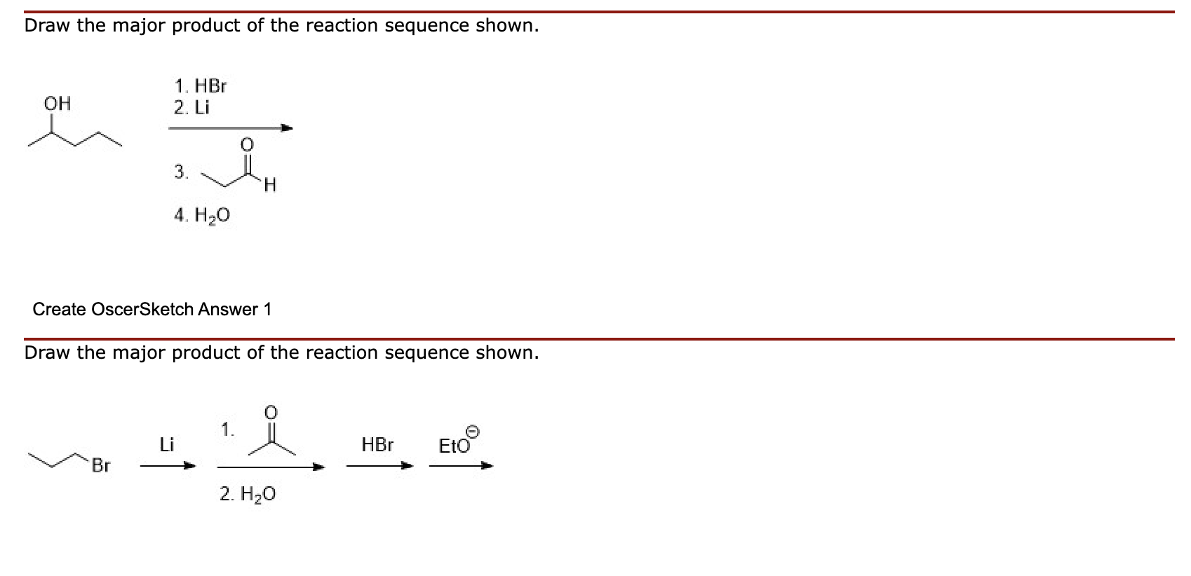 Solved Draw the major product of the reaction sequence | Chegg.com