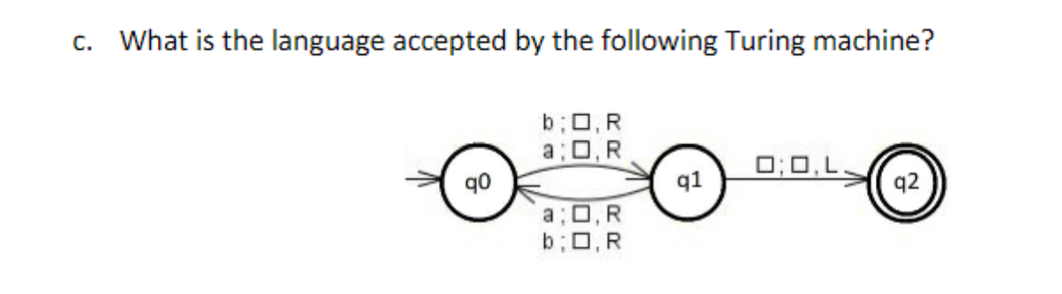 Solved c. What is the language accepted by the following | Chegg.com