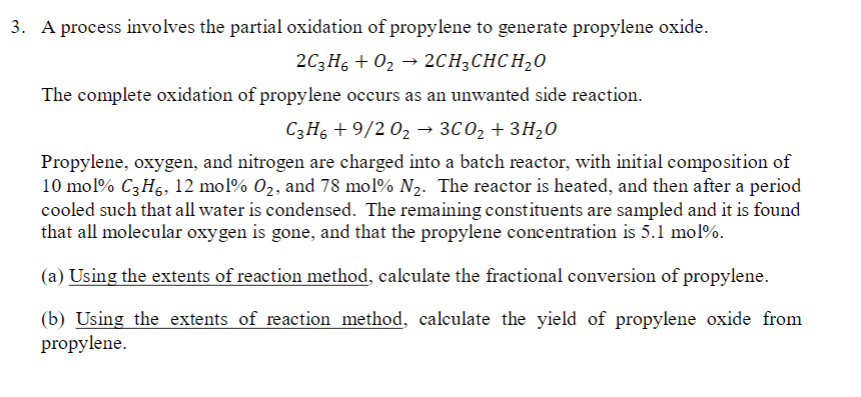 Solved 3. A process involves the partial oxidation of | Chegg.com
