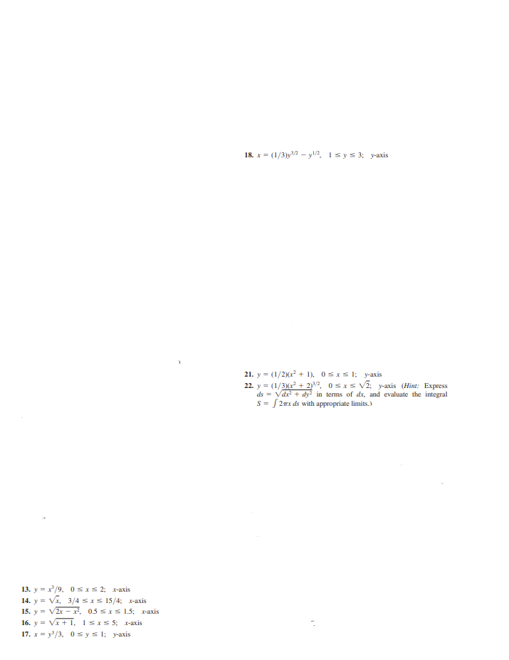 do not solve please set them up only 13-18 ,21-22 | Chegg.com