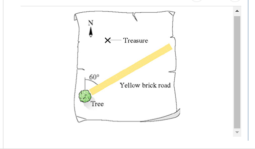 Solved The treasure map in gives the following directions to | Chegg.com
