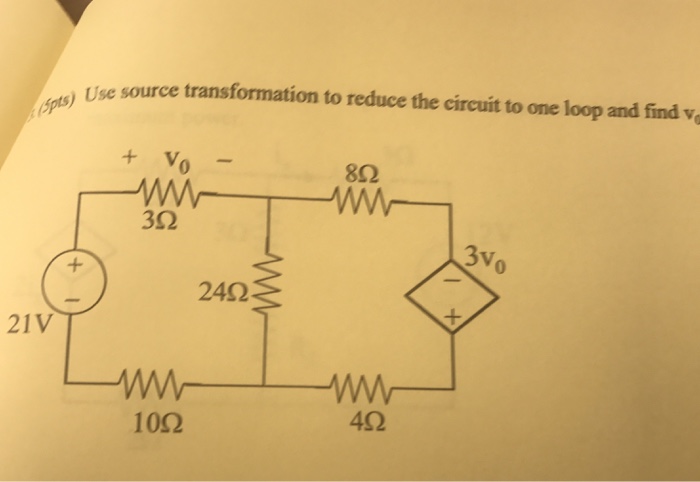 Solved Use source transformation to reduce the circuit to | Chegg.com
