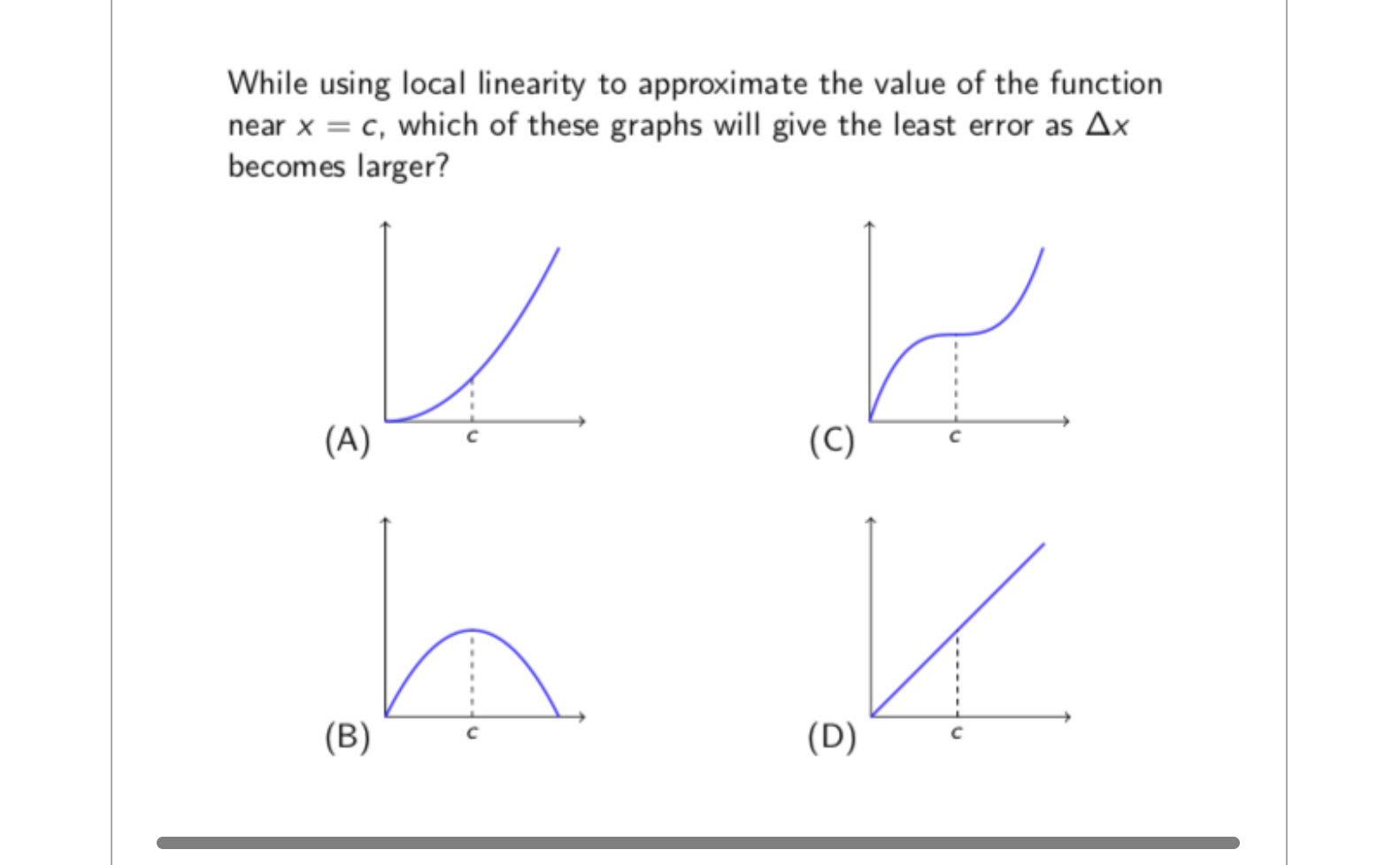 Solved While using local linearity to approximate the value | Chegg.com