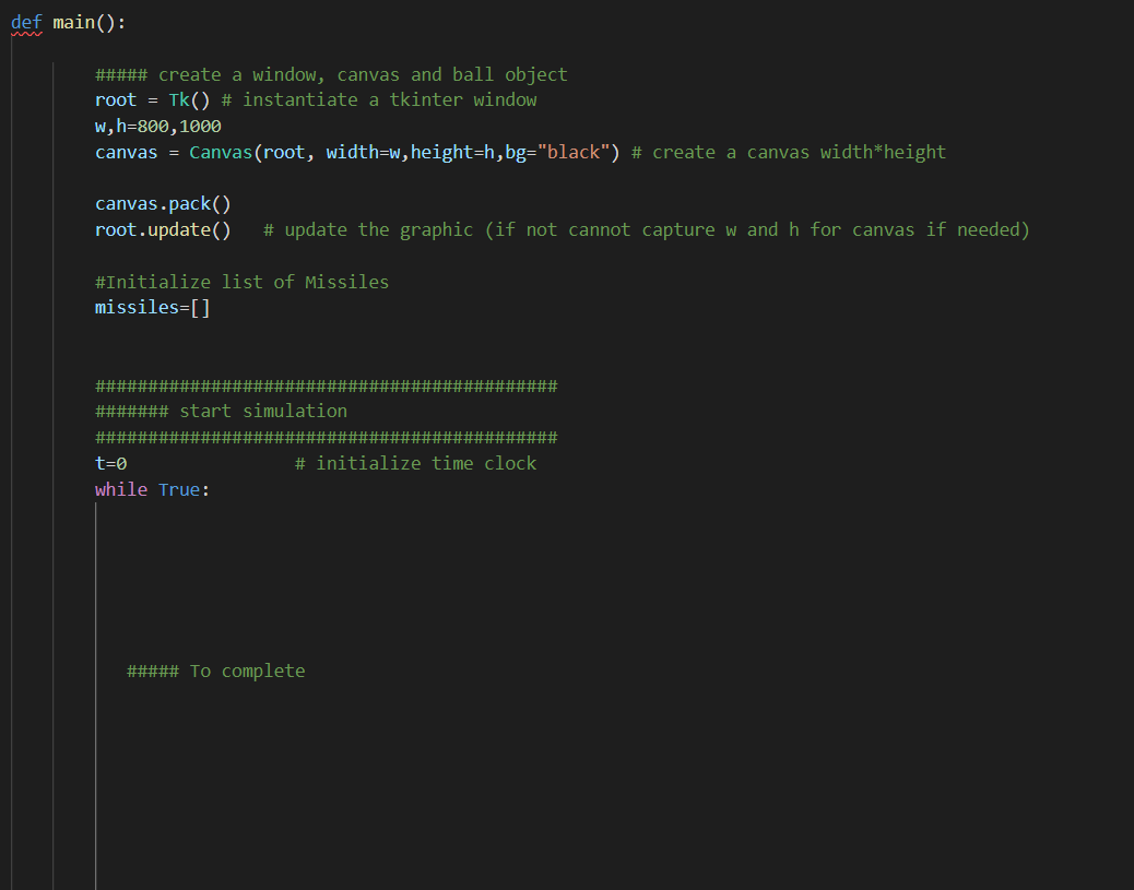 Complete The Following In Python: The main method | Chegg.com