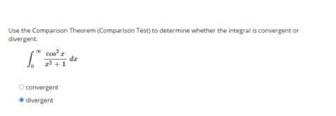 Solved Use the Comparison Theorem (Comparison Test) to | Chegg.com
