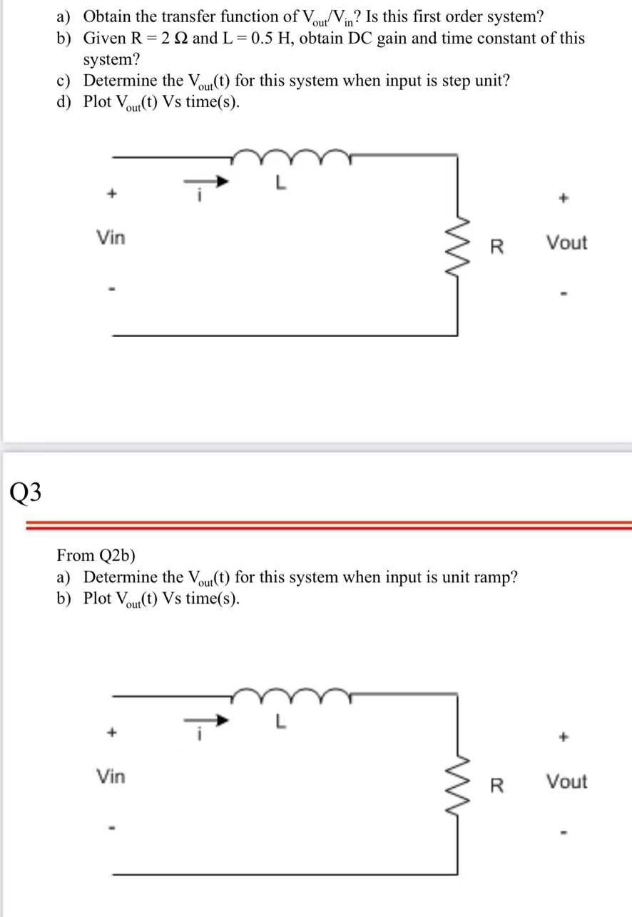 Solved a) Obtain the transfer function of Vout/Vin? Is this | Chegg.com