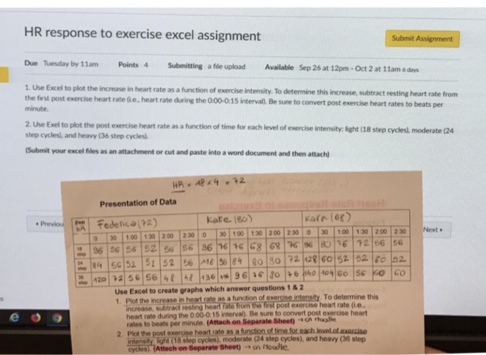 HR response to exercise excel assignment Submit | Chegg.com