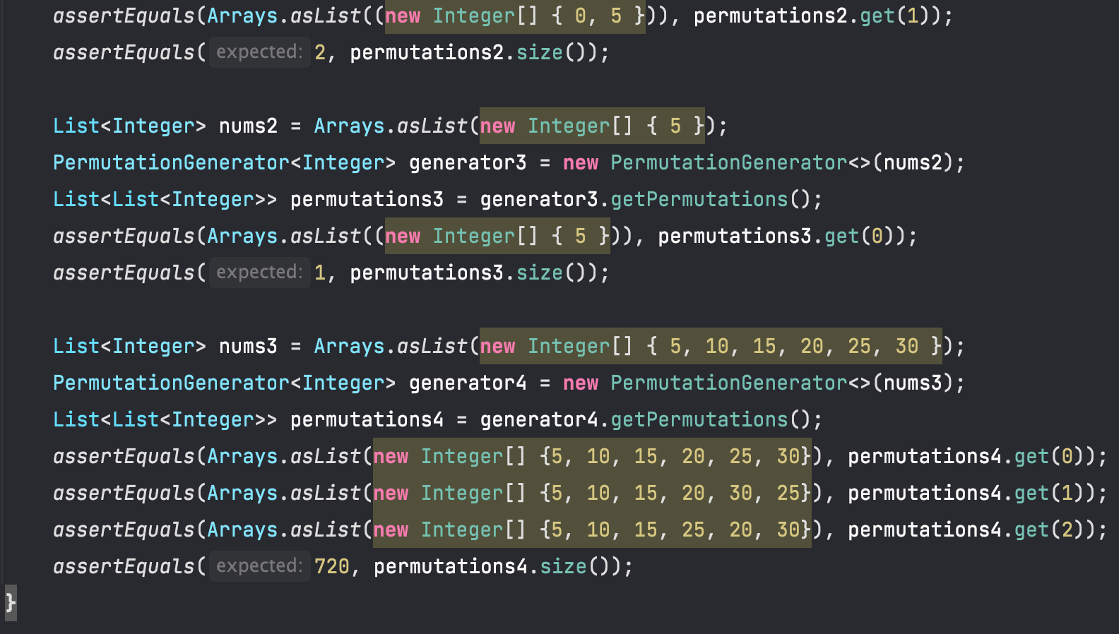Solved You are given an implementation of a permutation | Chegg.com