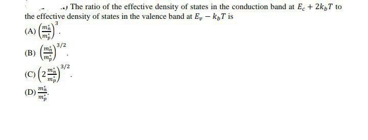 Solved .) The ratio of the effective density of states in | Chegg.com