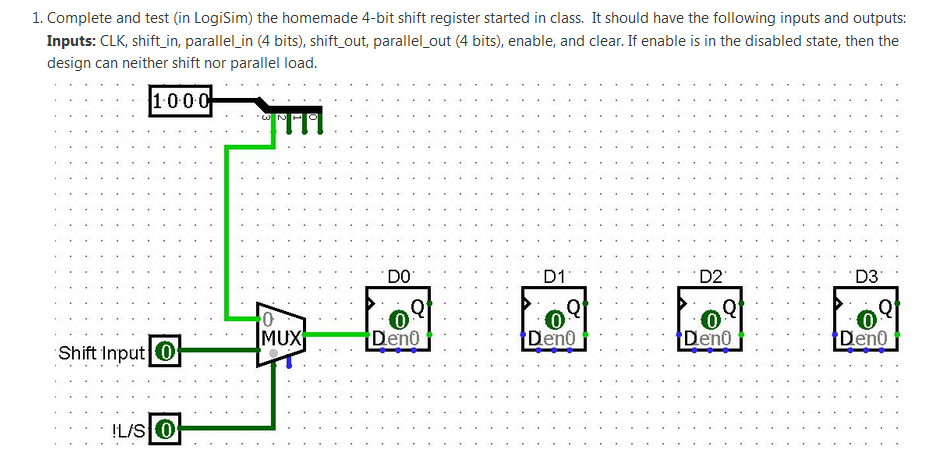 1. Complete and test (in LogiSim) the homemade 4-bit | Chegg.com