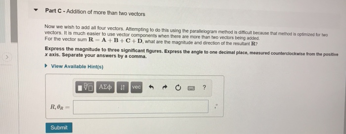 Solved Hw #2-Part 1 Chapter 2 Geometric and Component Vector | Chegg.com