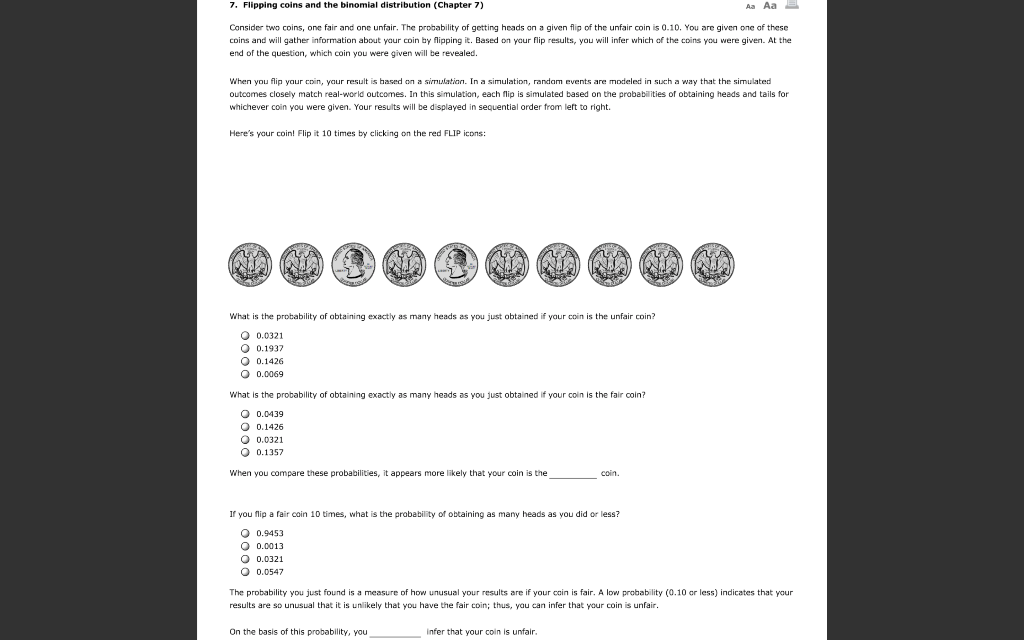 Solved 7. Flipping coins and the binomial distribution | Chegg.com
