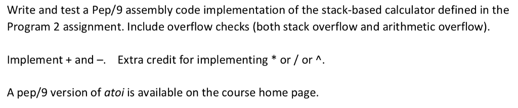 Write and test a Pep/9 assembly code implementation | Chegg.com