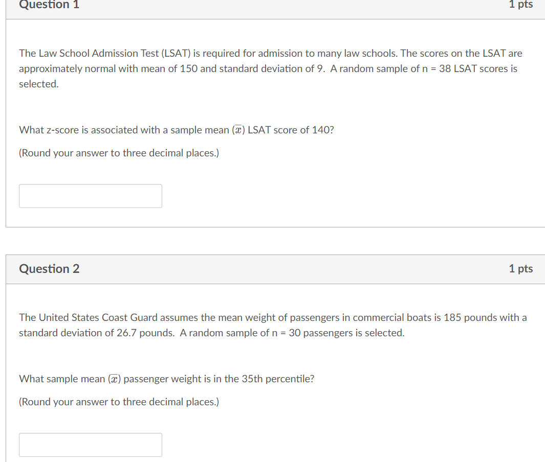 Solved The Law School Admission Test (LSAT) is required for | Chegg.com