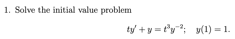 Solved 1. Solve the initial value problem | Chegg.com
