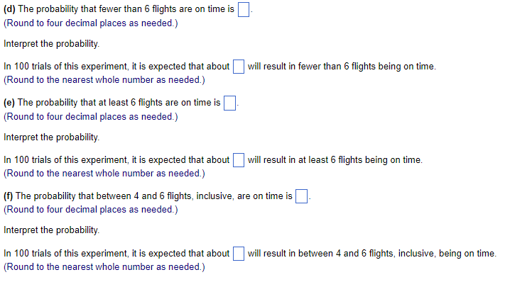 Solved According to an airline, flights on a certain route | Chegg.com